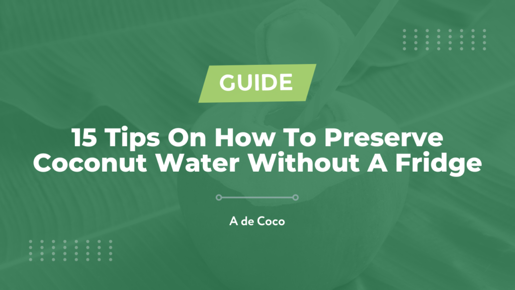 15 Tips On How To Preserve Coconut Water Without A Fridge